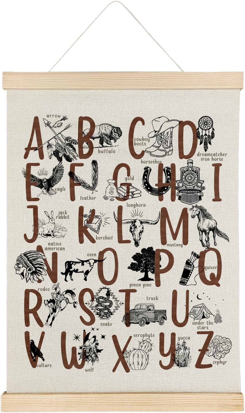 Amazon.com: Qvapt Western Cowboy Nursery Wall Decor,Western Alphabet ...