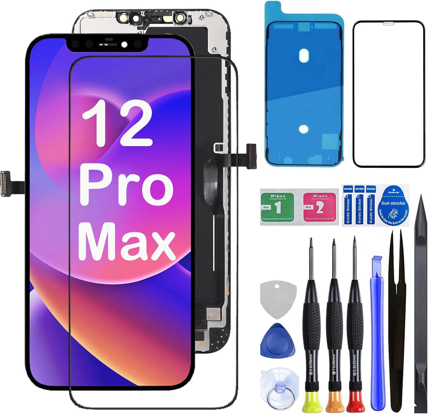 Amazon.com: Paisrulim for iPhone 12 Pro Max Screen Replacement,Full HD ...