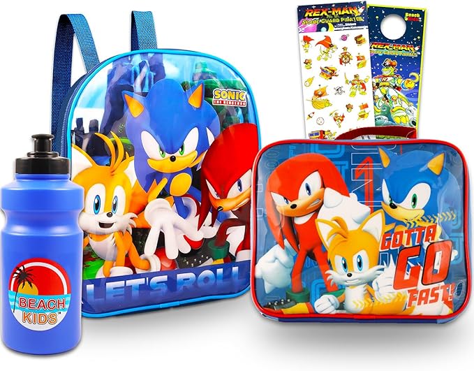 Amazon.com | Sonic the Hedgehog Mini Backpack with Lunch Box Set ...