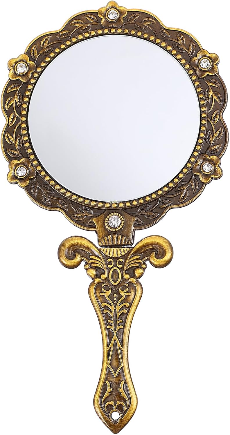 Amazon.com: LALAFINA Vintage Handheld Folding Mirror with Crystal ...