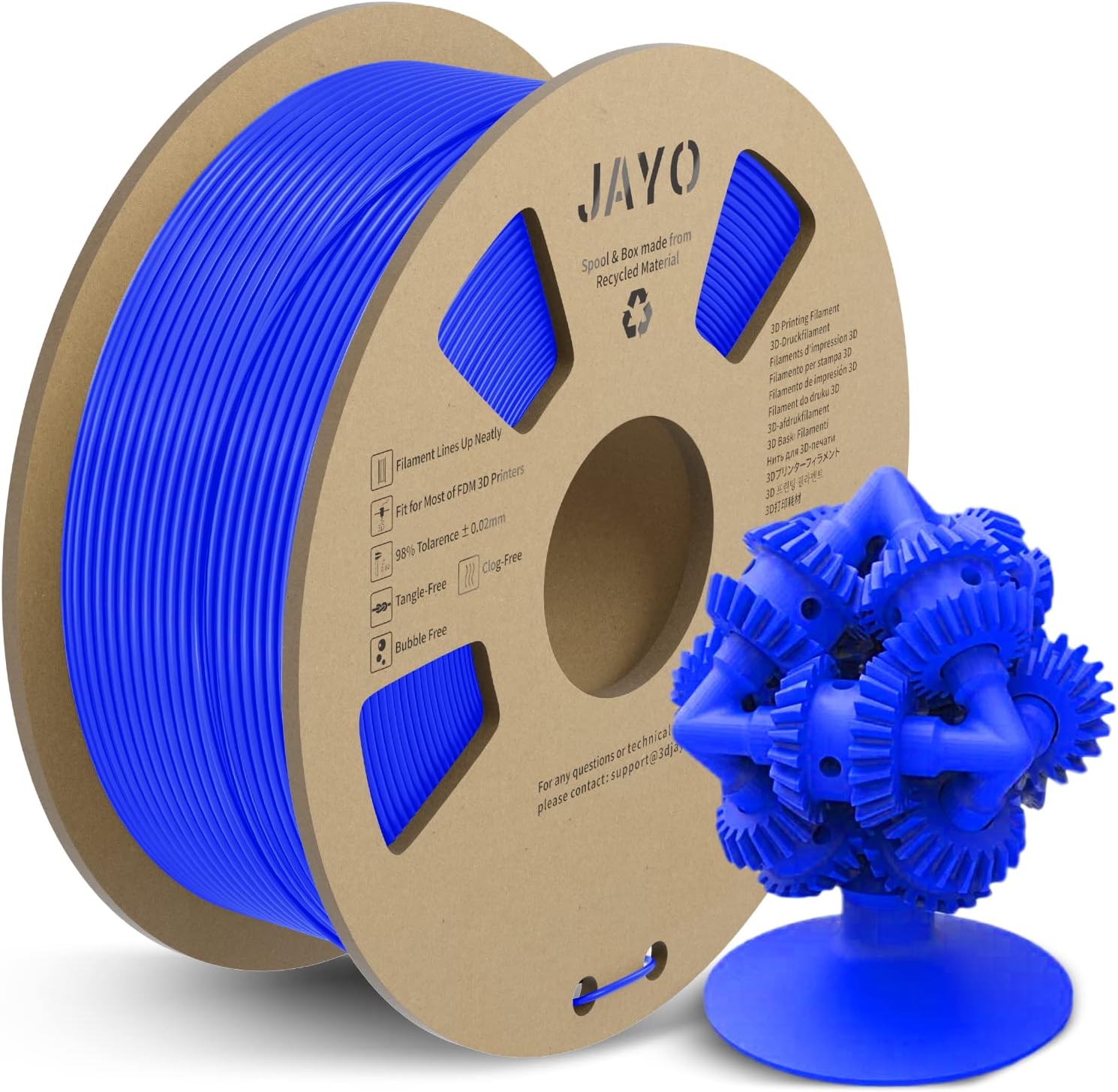 JAYO PLA+ Filament 1.75mm, PLA Plus 3D Printer Filament 1.1KG, Neatly ...