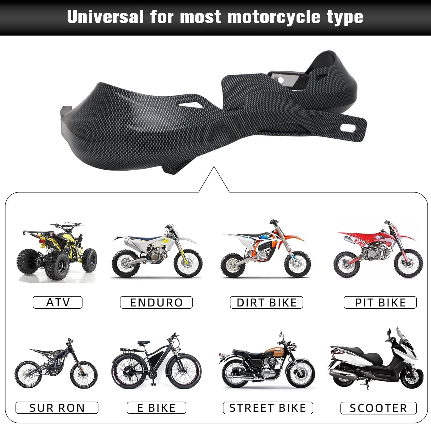 Snapklik.com : Dirt Bike Handguards,Transfer Imitation Carbon Fiber ...