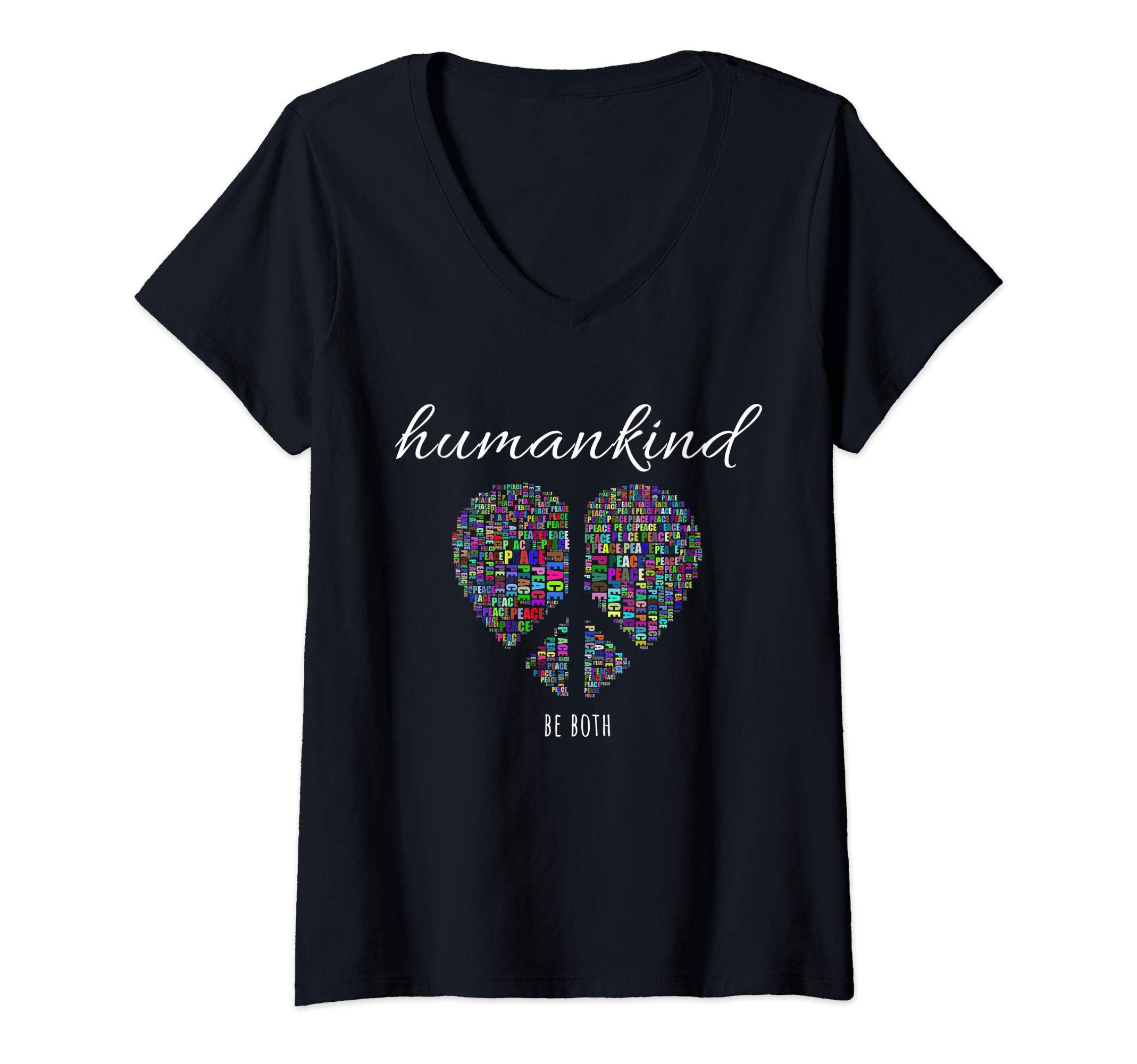 Amazon.com: Womens Humankind Be Both T Shirt Equality & Kindness ...