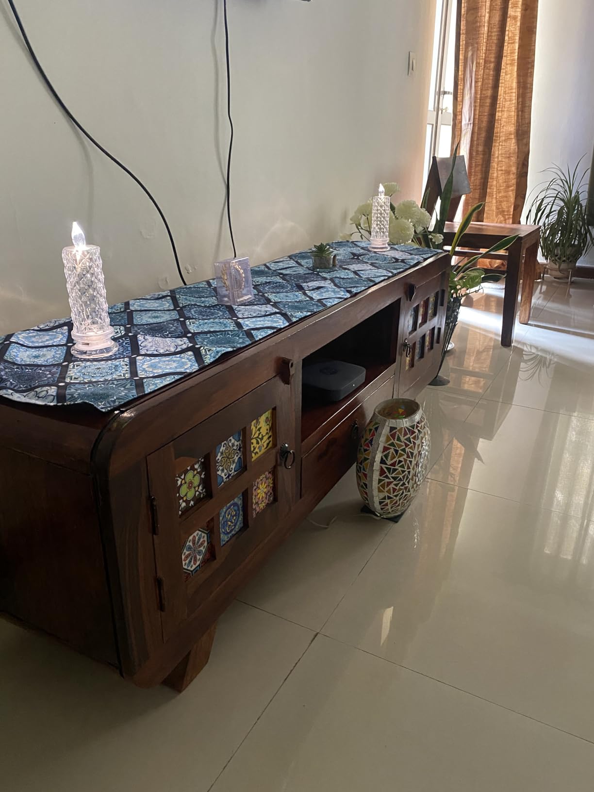 Buy ALINA DECOR Poly Cotton Anokhi Pattern HD Printed Washable Table ...