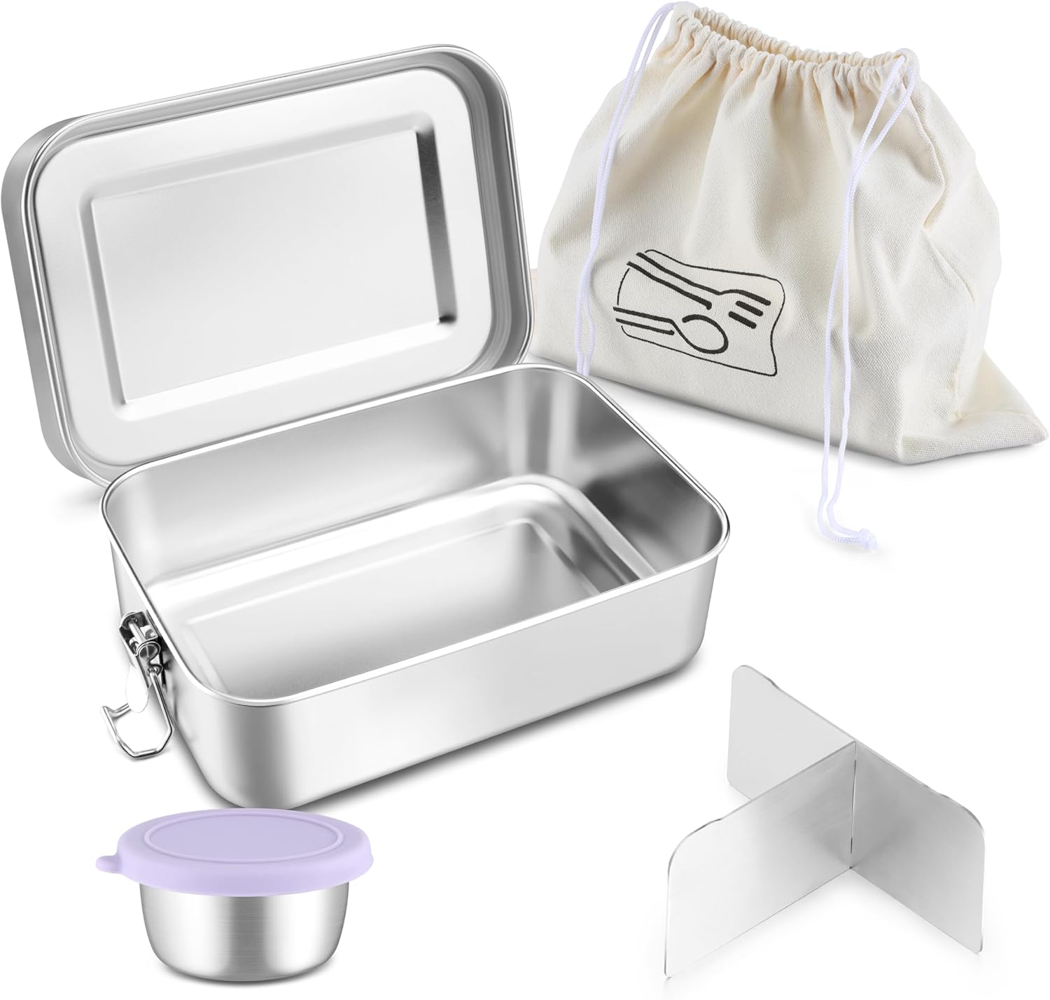 Amazon.com: HaWare Lunch Box, 47oz (1400ml) Large Stainless Steel Bento ...
