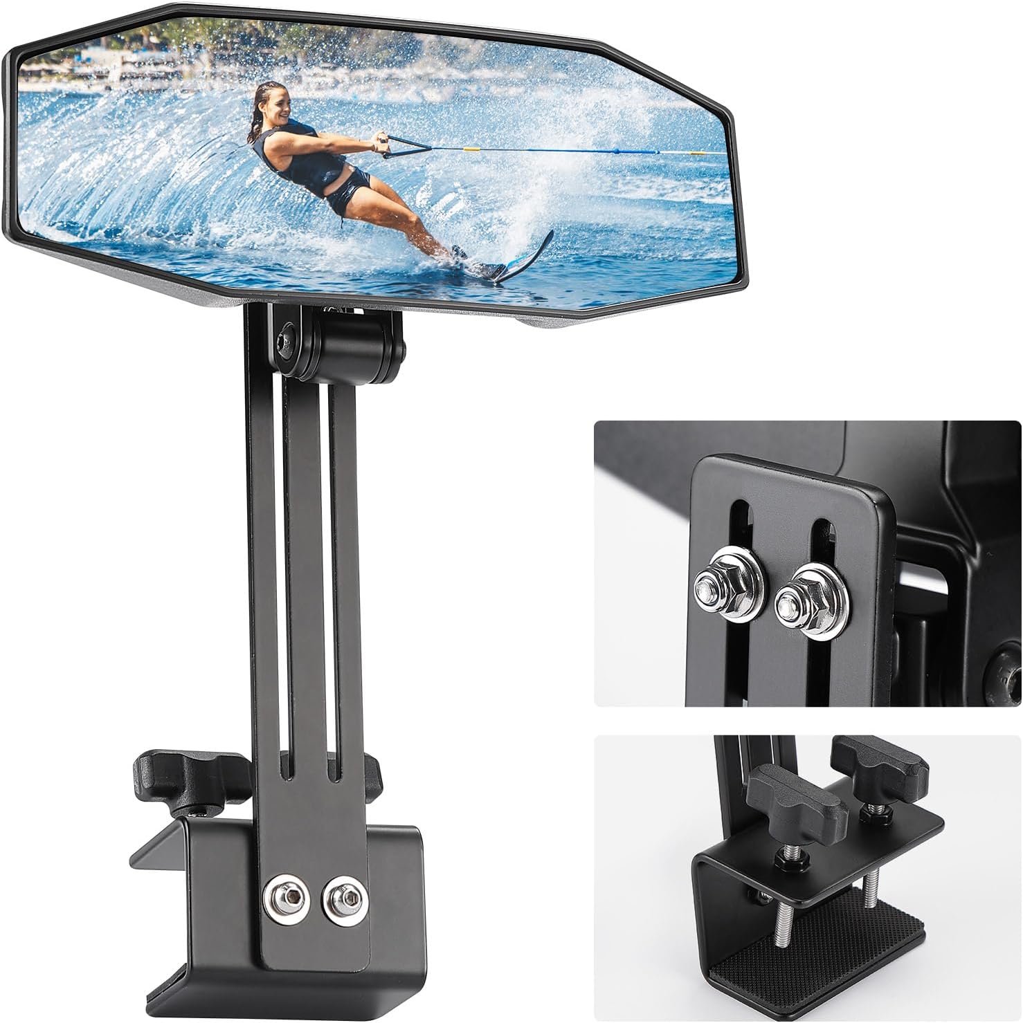 Amazon.com: KEMIMOTO Boat Rear View Mirror, Height-Adjustment Marine ...