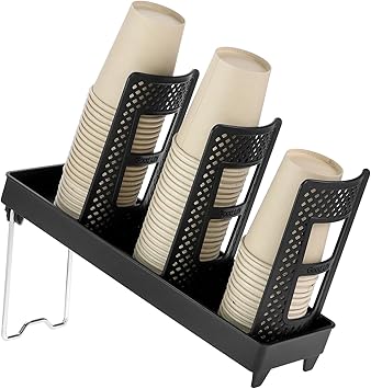 Amazon.com: QWORK Paper Cup and Lid Organizer, 3-Slot Upright Holder ...
