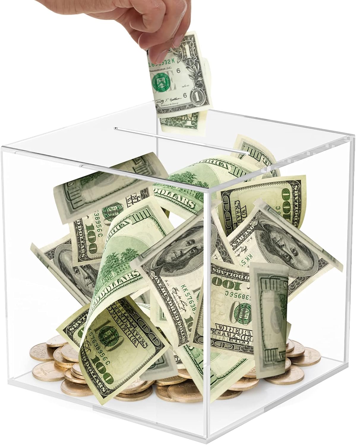 Amazon.com : Toyvian Clear Piggy Bank, Acrylic Piggy Bank for Adults ...