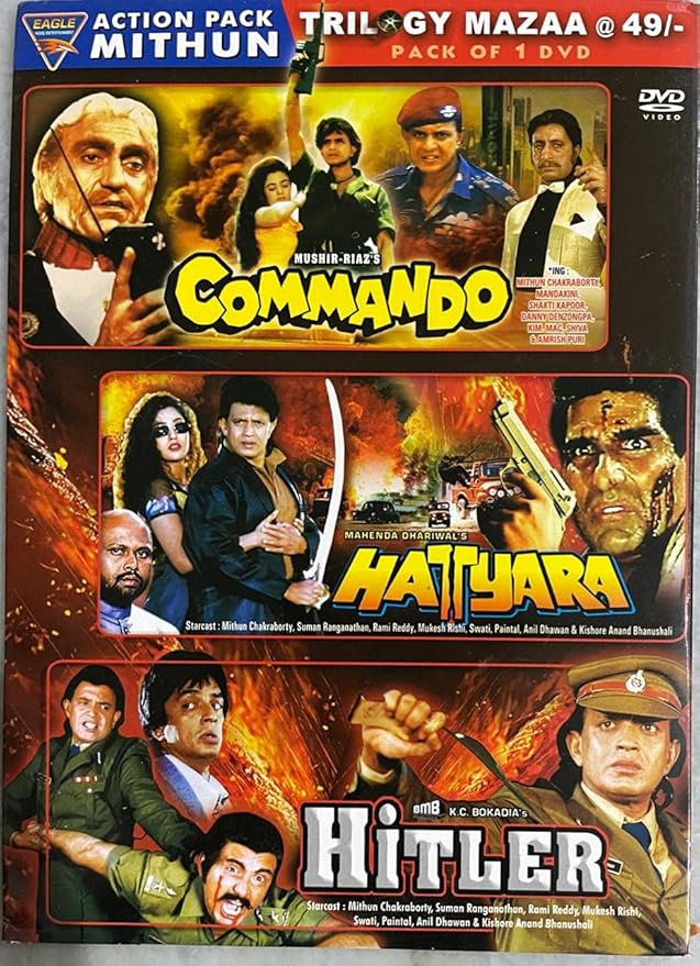 Commando / Hatyara / Hitler : Mithun Chakraborty, Mandakini, Amrish ...
