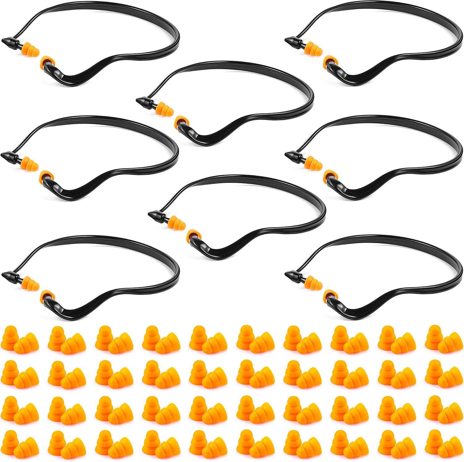 Amazon.com: Hiboom 96 Pieces Banded Ear Plugs with Neck Band Silicone ...