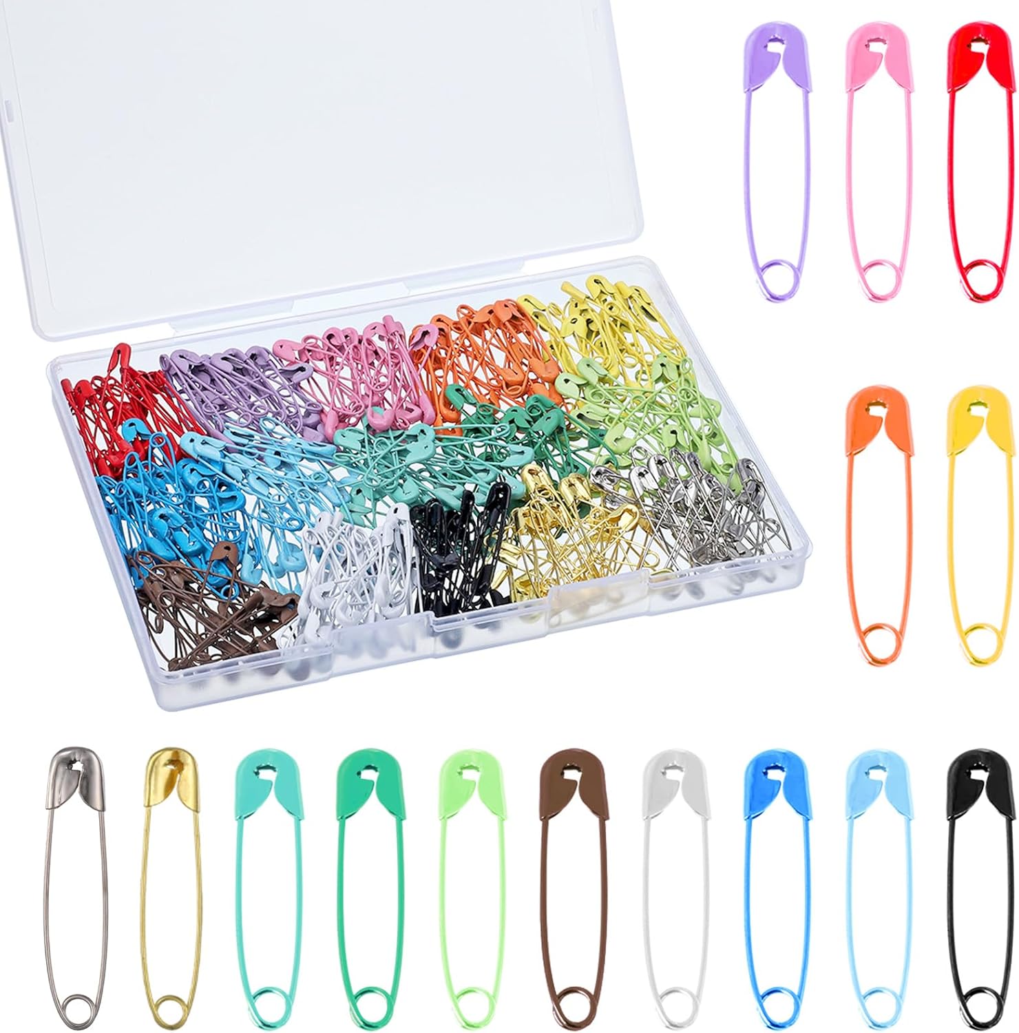 Amazon.com: 450Pcs Mini Safety Pins, 30mm Colored Safety Pins Assorted ...