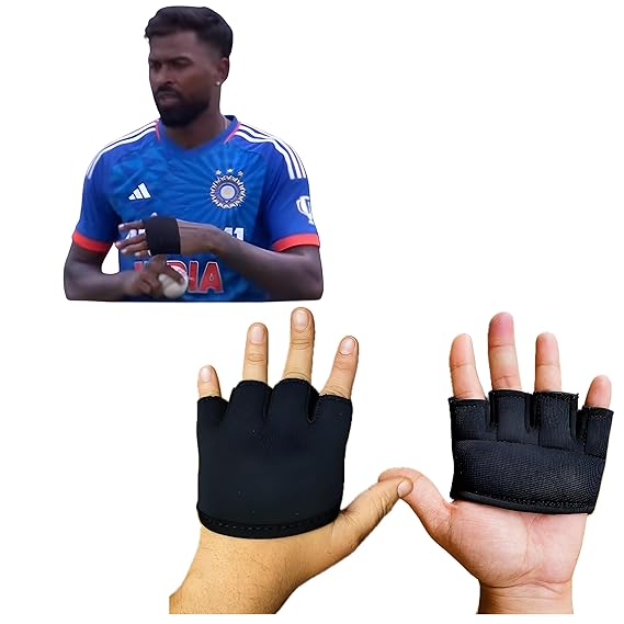 Buy Original Hardik Pandya Finger Cut Cricket Gloves – Durable Lycra ...