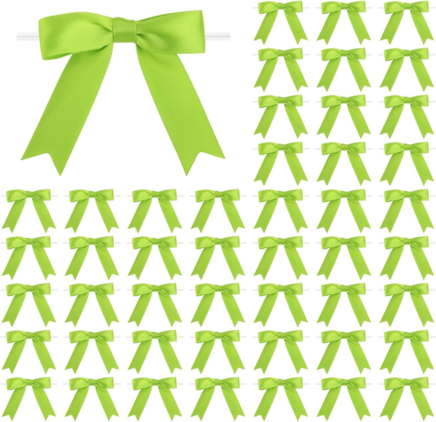 Amazon.com: Meseey 50 Pcs 3 Inches Satin Ribbon Bows with Twist Tie ...