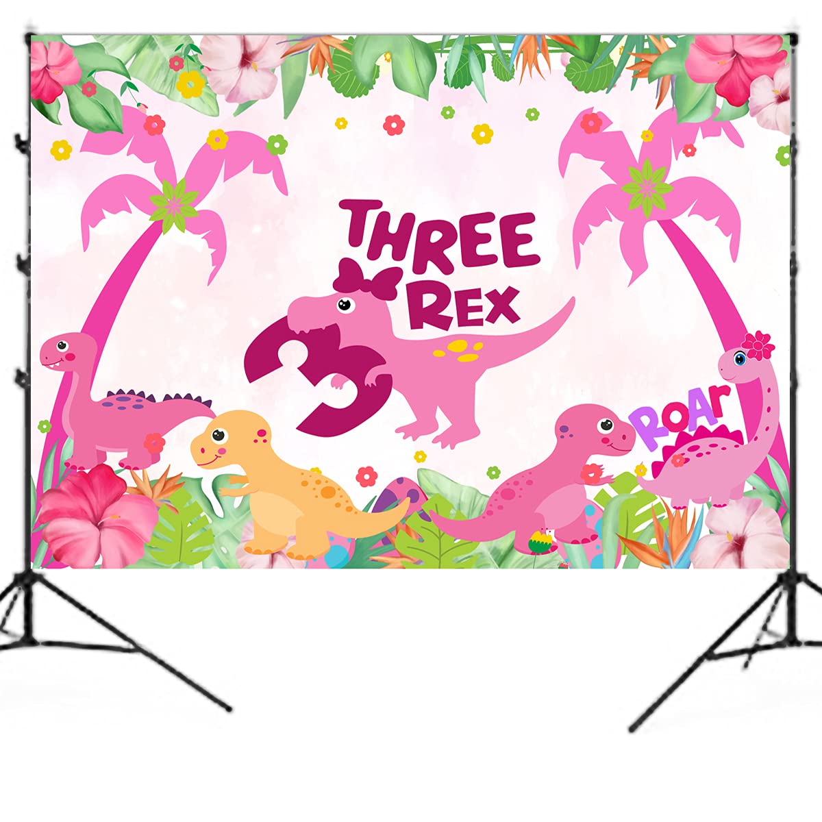 Buy 5ft*3ft Dinosaur Birthday Party Photo Backdrop,Three Dino-Rex ...