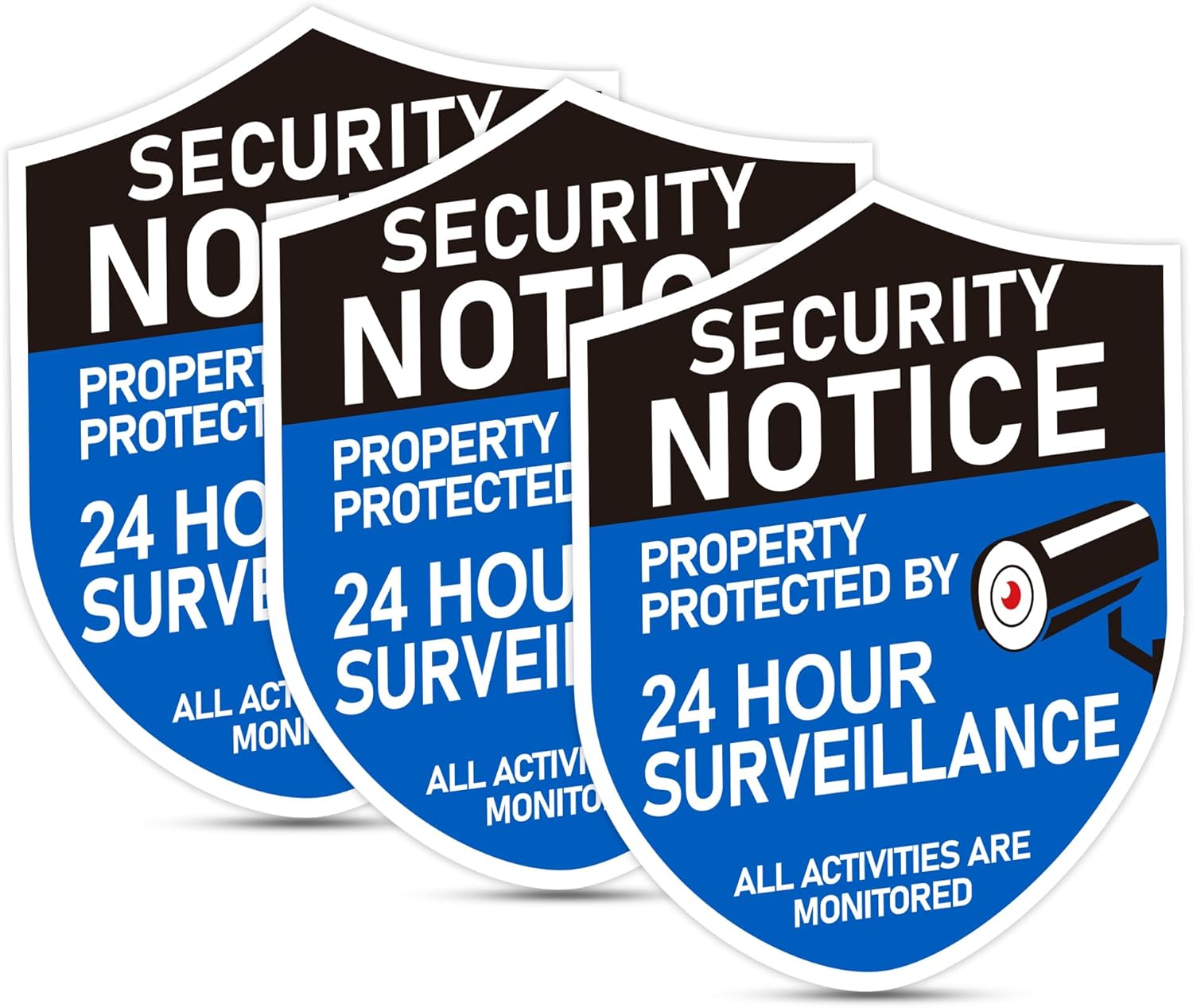 Amazon.com: 3PCS 24 Hour Video Surveillance Sticker，3.5"x3.9" Self ...