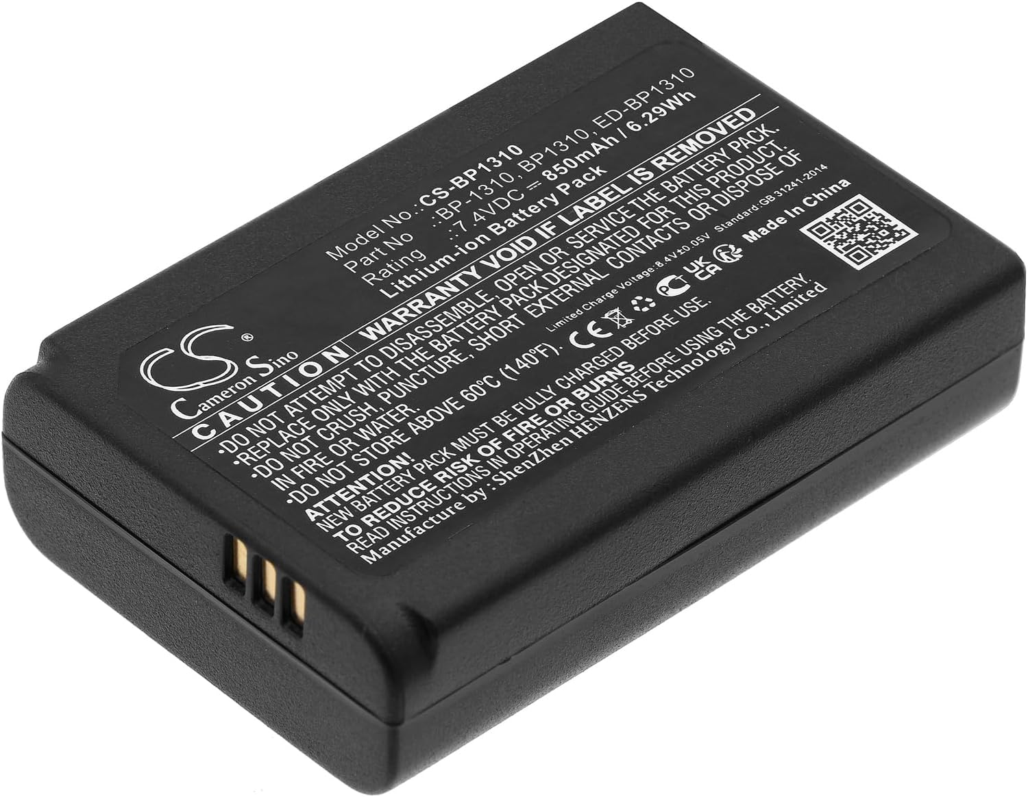 CS-BP1310 Battery 850mAh compatible with [Samsung] NX10, NX100, NX11 ...