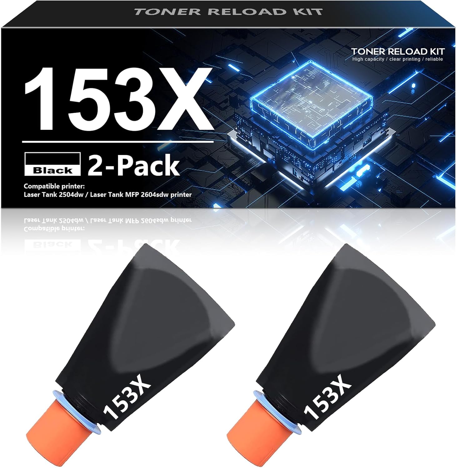 Amazon.com: 2 Pack 153X W1530X Toner Compatible 153X Black High-Yield ...