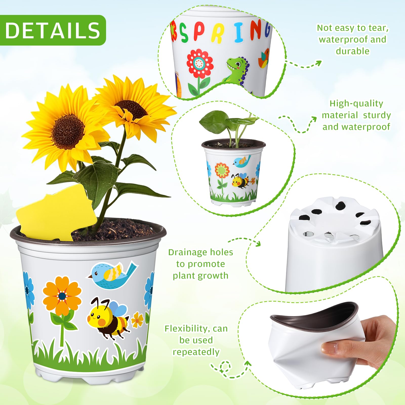Children Gardening Kit 48-Piece Kids Garden Craft Kit - Plant Pots ...