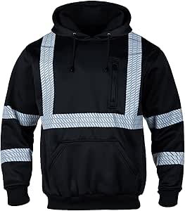 FONIRRA Hi Vis Hoodie for Men Reflective ANSI Class 3 Safety Sweatshirts High Visibility ...