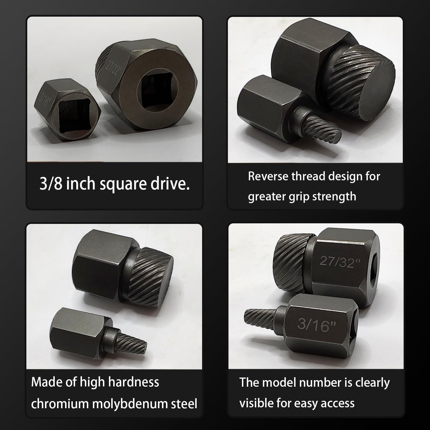 Snapklik.com : 27PCS Multi-Spline Screw Extractor Set, 3/8" Inch ...