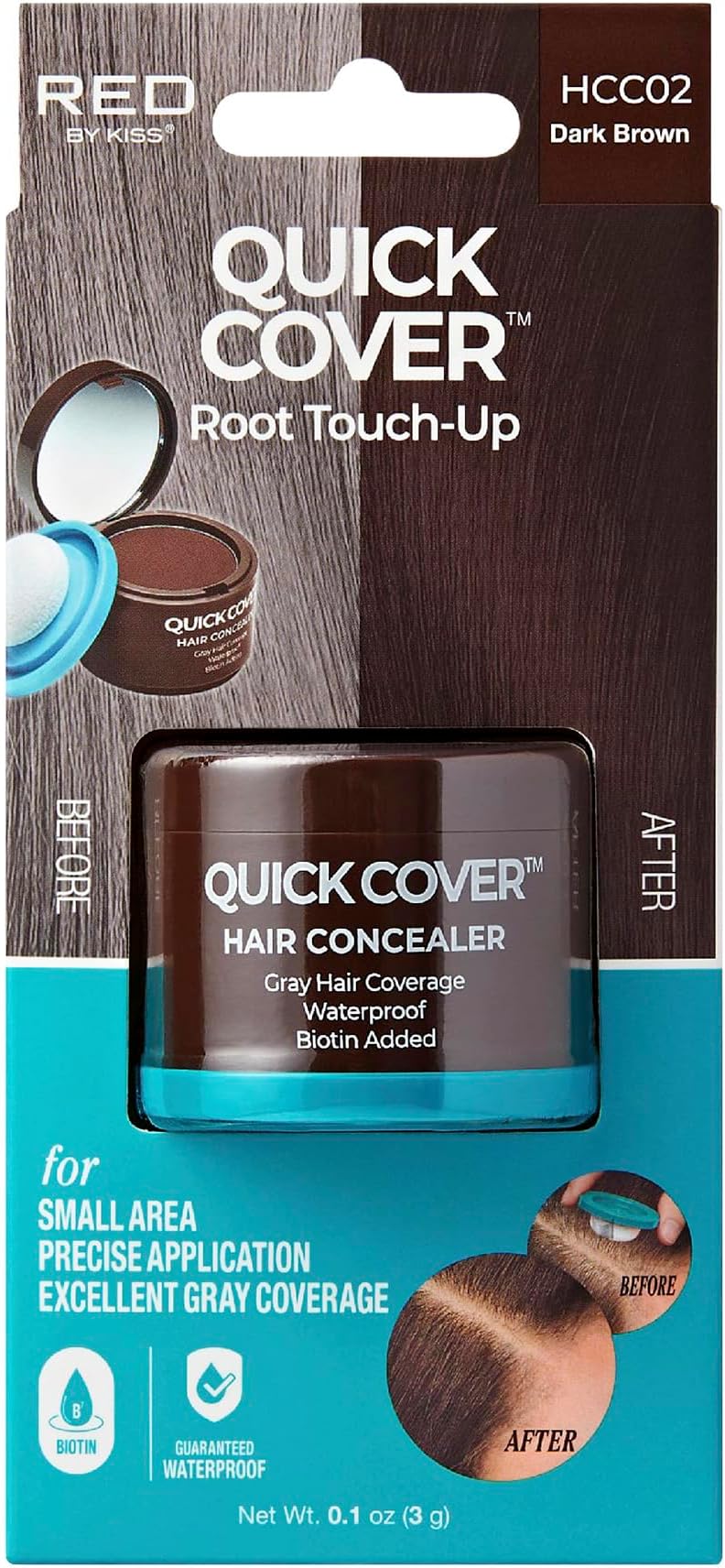 Amazon.com: Red by Kiss Quick Cover Hair Concealer, Temporary Root ...