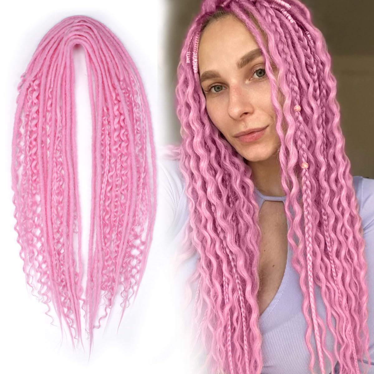 Amazon.com : KRALER 24 Inch Mixed DE Dreadlock Extensions Sets, 3 in 1 ...