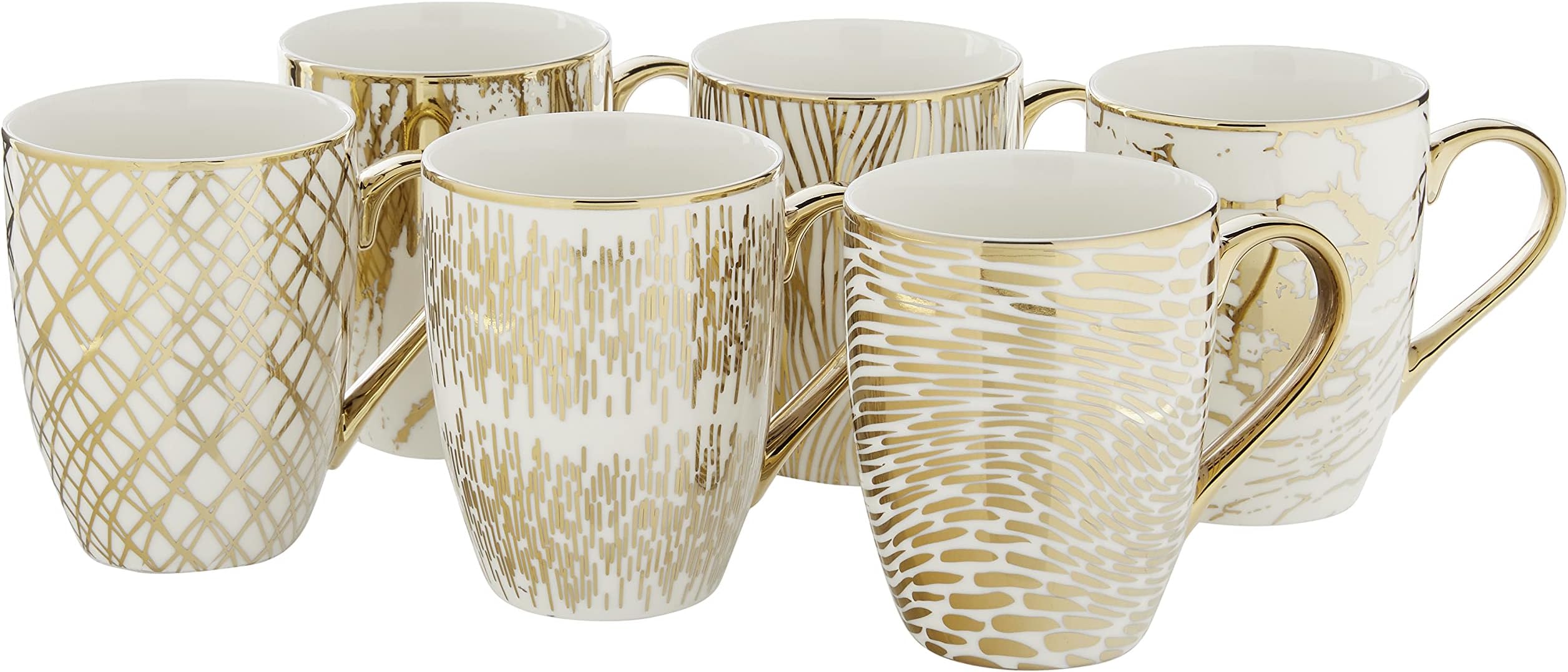 Amazon.com: Bycnzb Coffee Mugs gold Ceramic Mug set of 4 Ceramic Cups ...