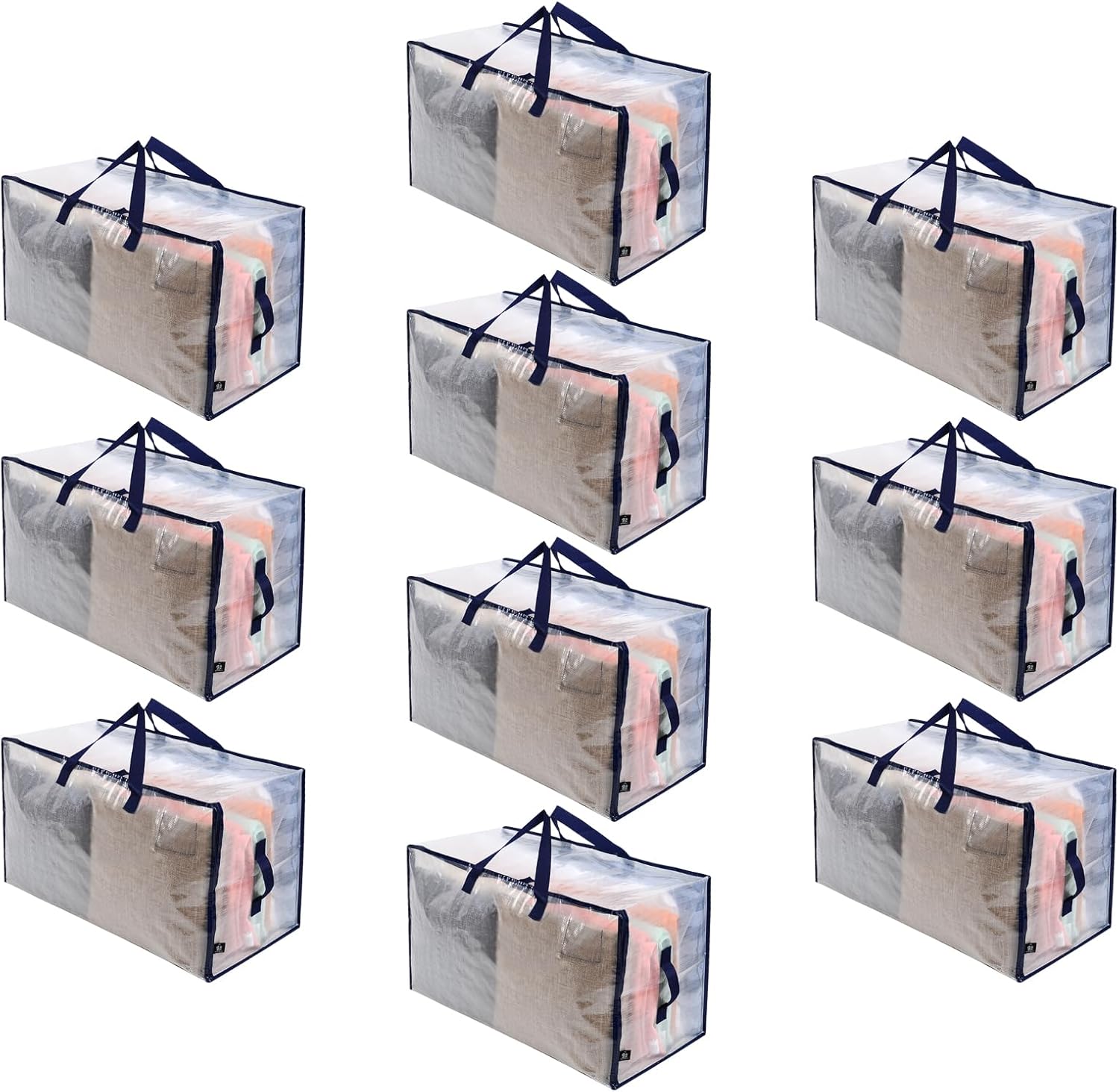VENO 10 Pack Heavy-Duty Oversize Large Storage Bag Organizer with Zips ...