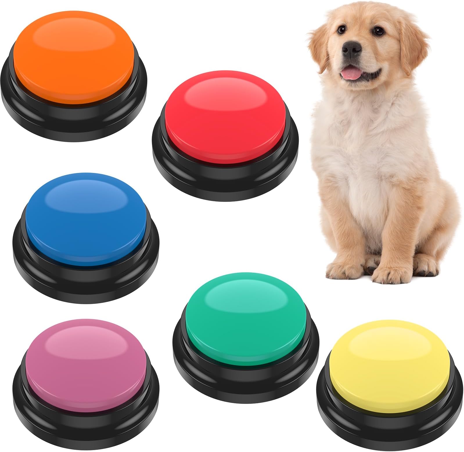 6PCS Dog Talking Button Recordable Dog Communication Button Colorful Pet Training Buttons ...