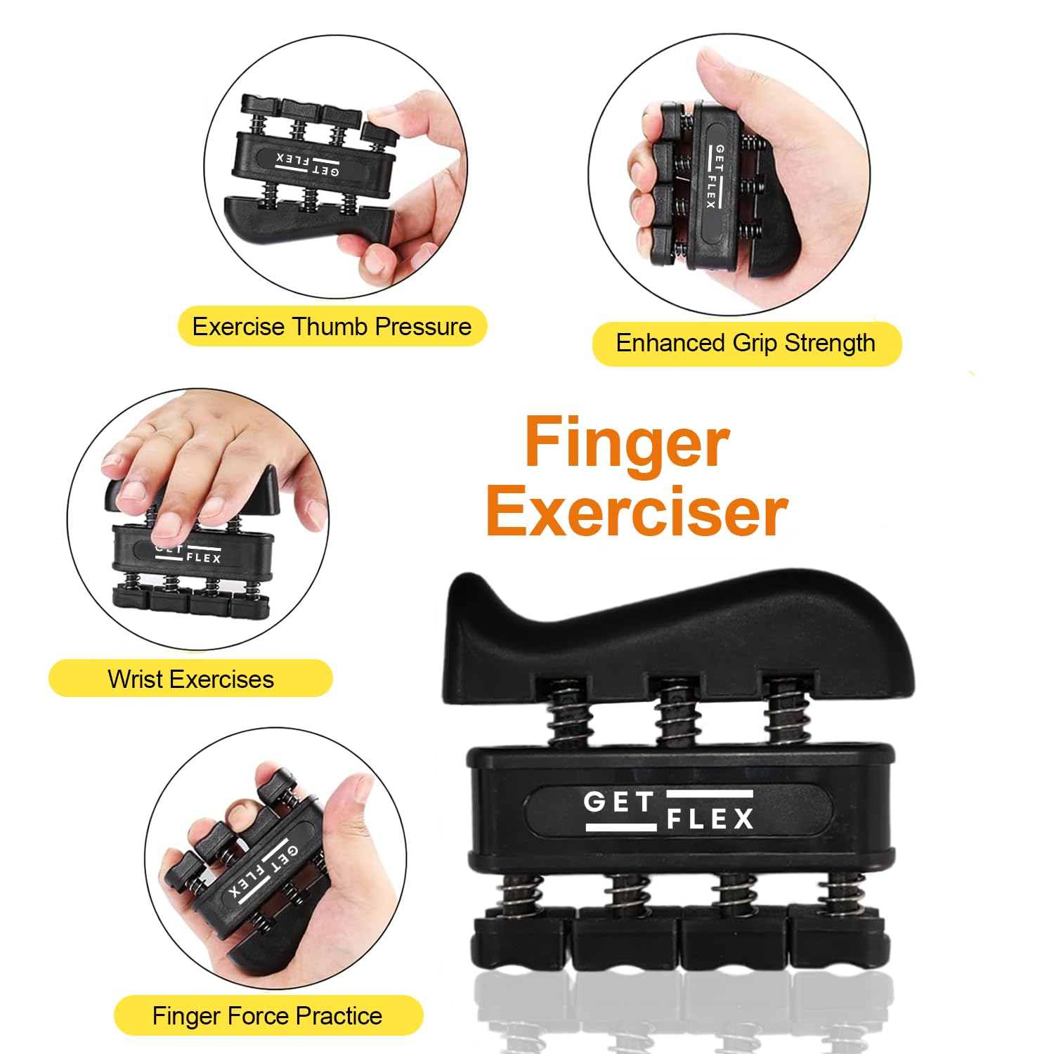 Grip Strength Trainer (6 Pack) - Forearm Strengthener - Hand Gripper