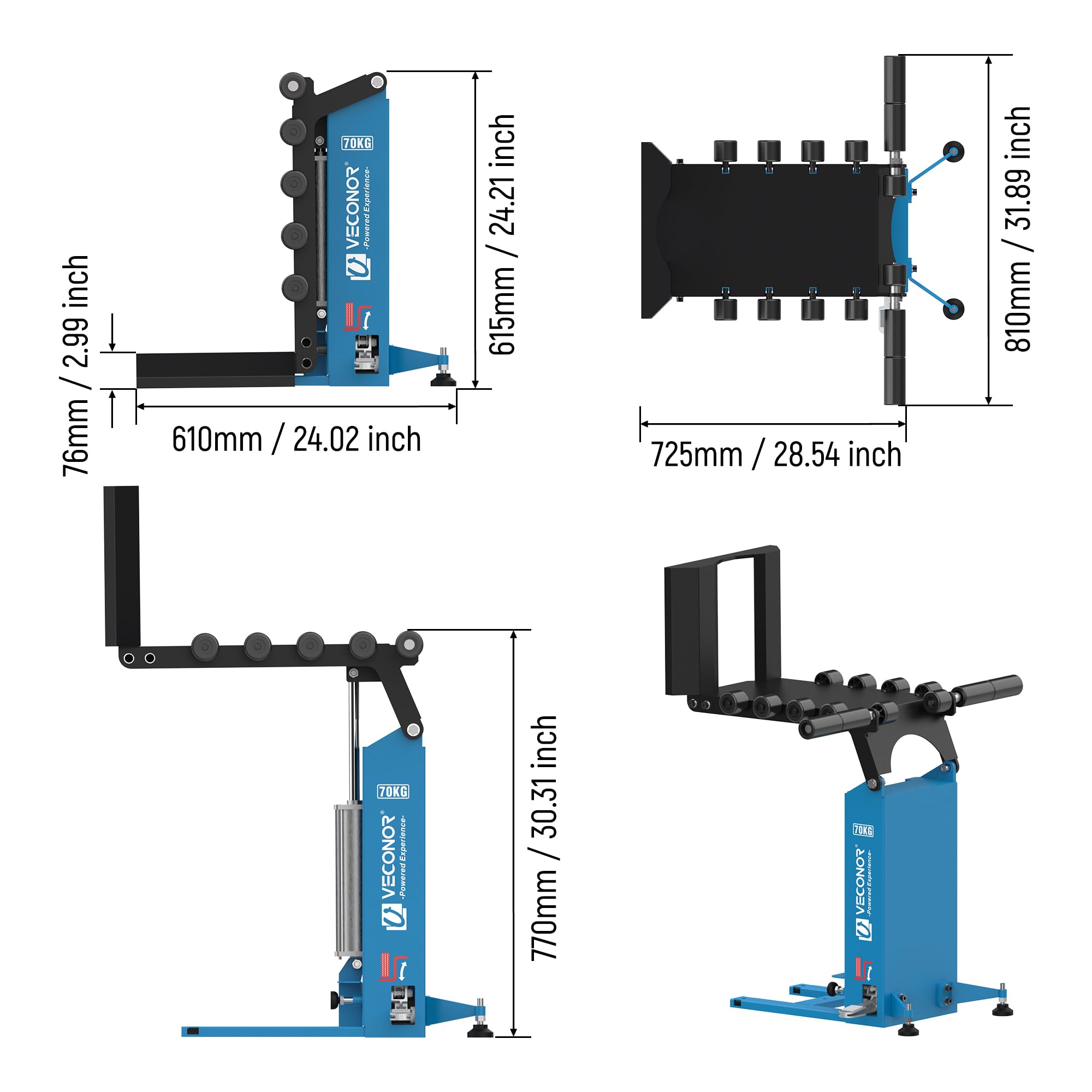 Snapklik.com : VECONOR Pneumatic Tire Lifter, For Tire Changer, Air ...