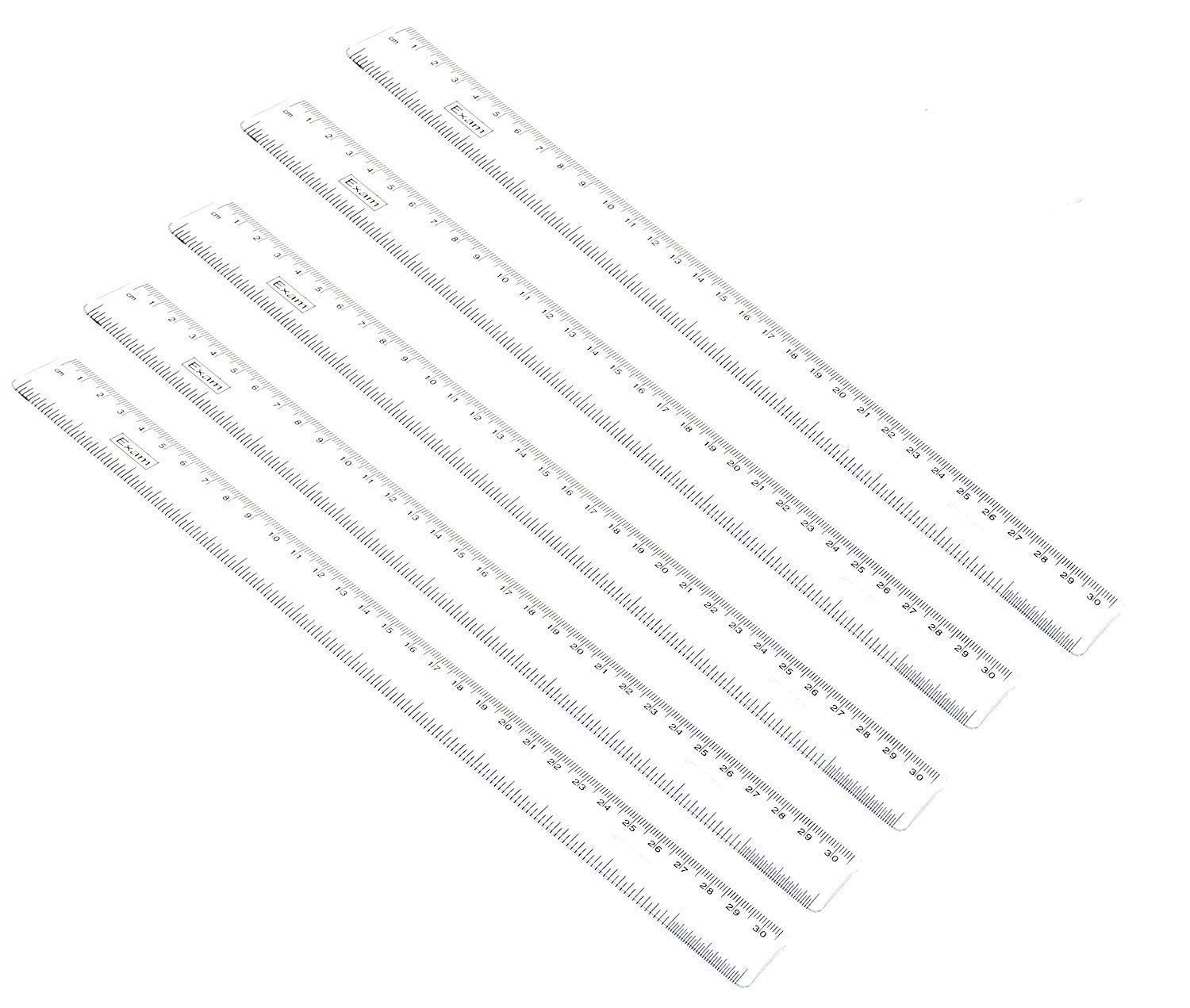 KADAM 5 Pack Plastic Ruler Scale,Transparent Straight Measuring Tool ...