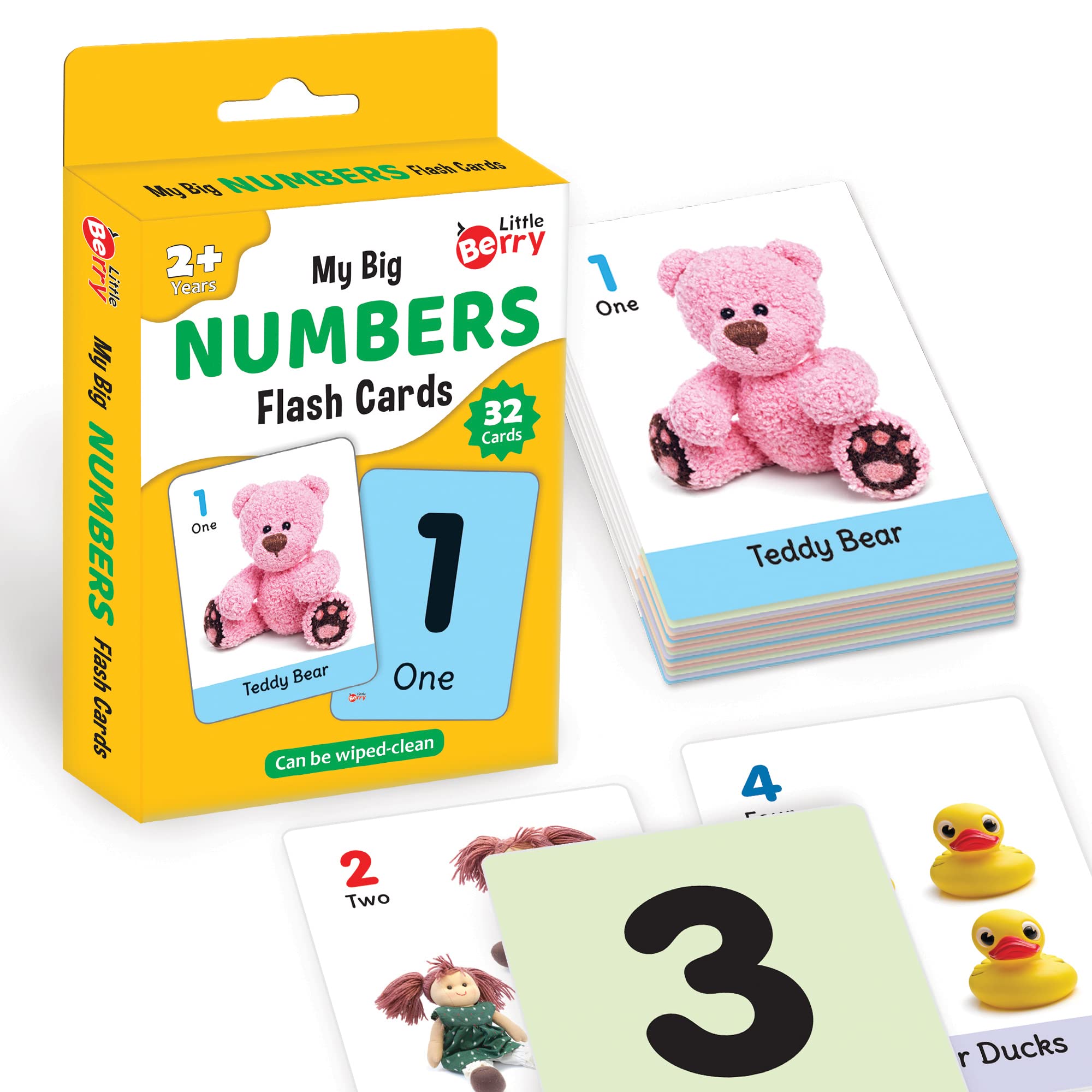 Buy Little Berry Big Flash Cards for Kids: Numbers | 32 Double-Sided ...
