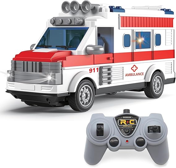 Amazon.com: Dollox 1/30 Remote Control Ambulance, 2.4G RC Play Car Toy ...