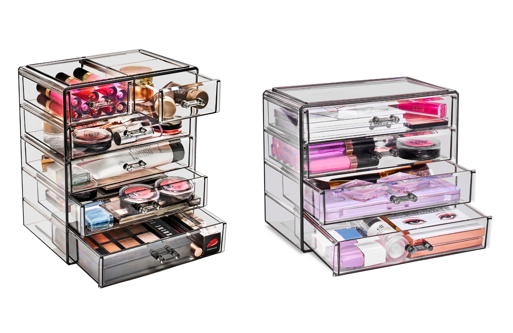 Amazon.com: Sorbus 6 Drawer Makeup Tower + 4 Drawer Wide Cosmetic ...