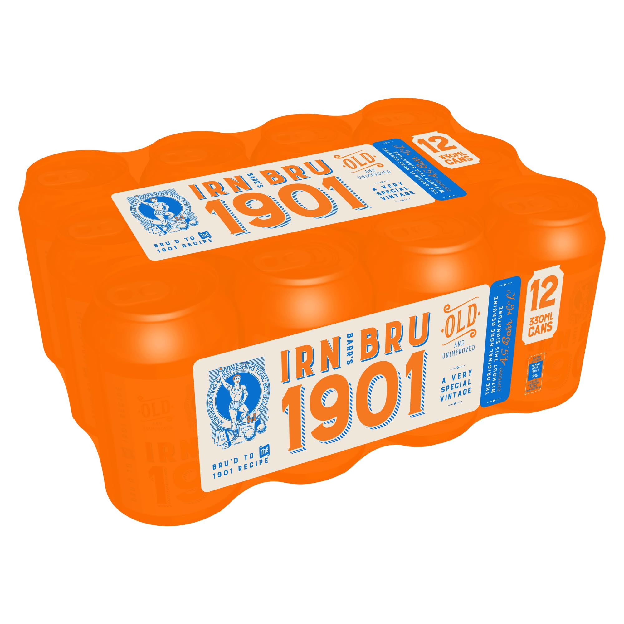 IRN-BRU 1901, 12 Pack A Very Special Vintage Recipe, No Caffeine, Full ...