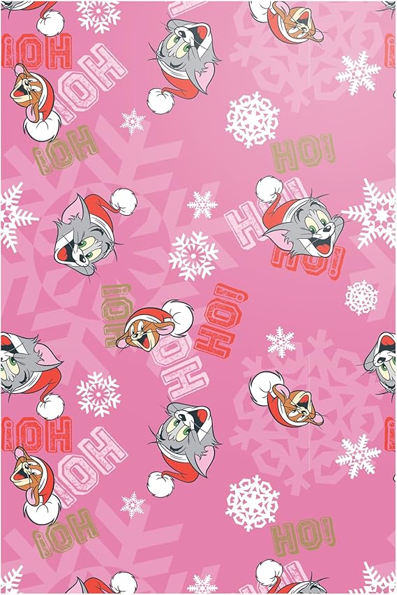 Amazon.com: Tom and Jerry Ho Ho Ho Wrapping Paper - 12 Sheets - 20" x ...
