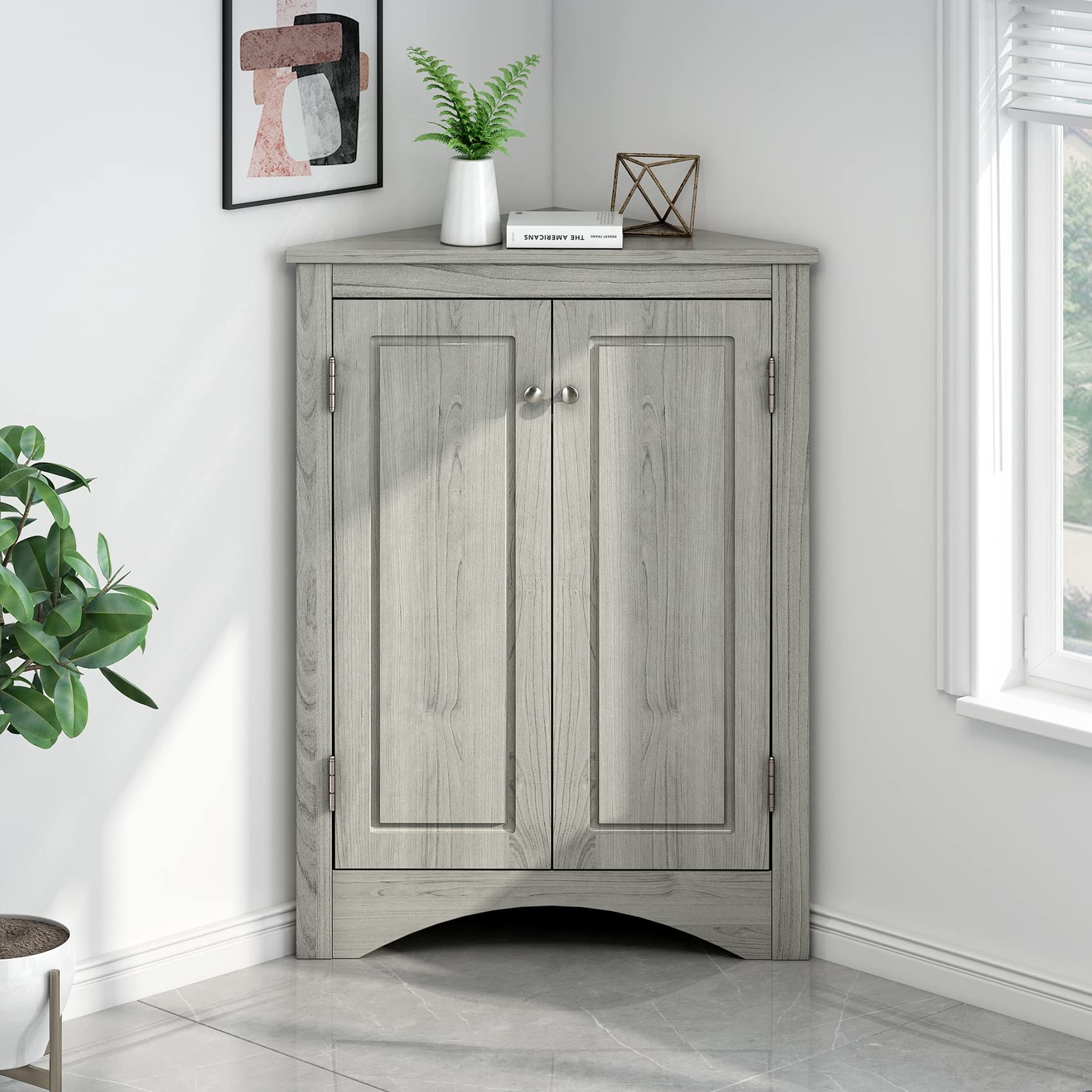 Amazon.com: BNSPLY Corner Cabinet with Doors, Corner Bathroom Storage ...