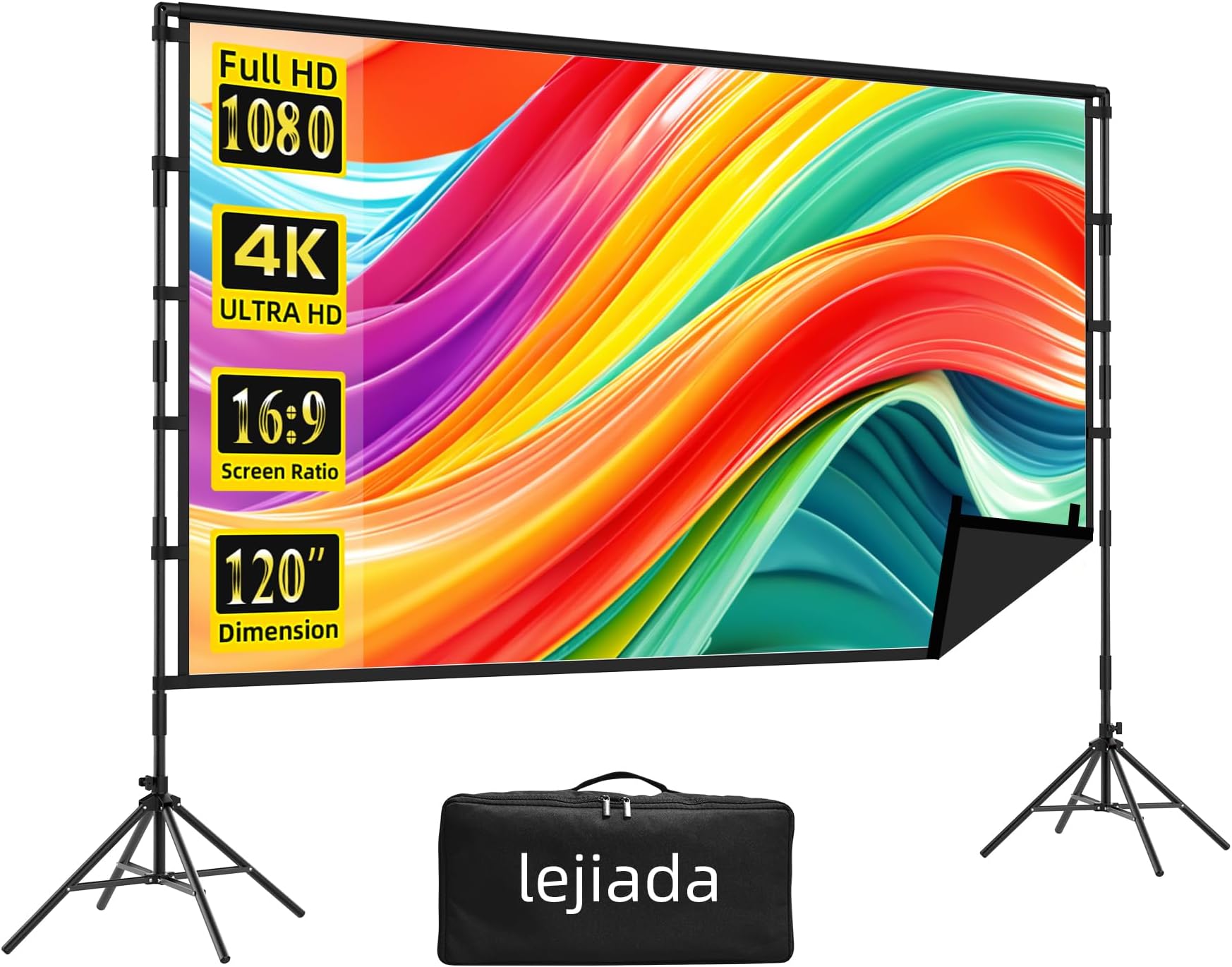 Amazon.com: VISULAPEX Projector Screen with Stand 100 Inch, 16:9 4K HD ...