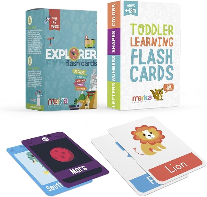 Amazon.com: merka Educational Flashcards Bundle: Letters, Numbers ...