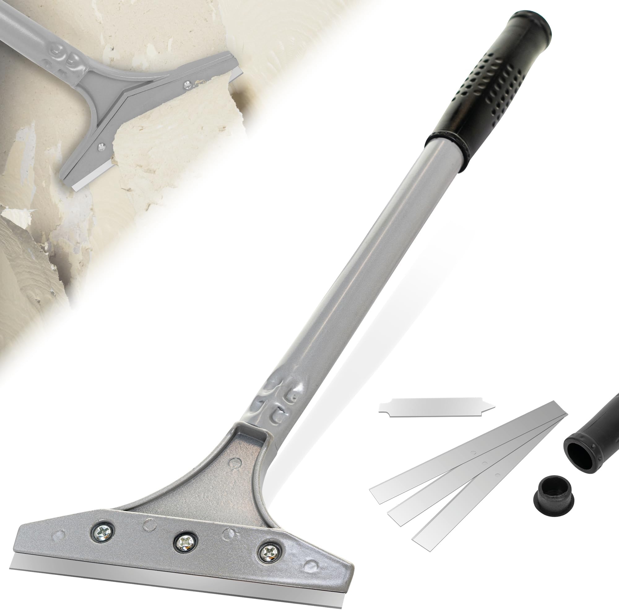 6" Heavy Duty Scraper with Long 24" Handle Extension Arm Paint ...