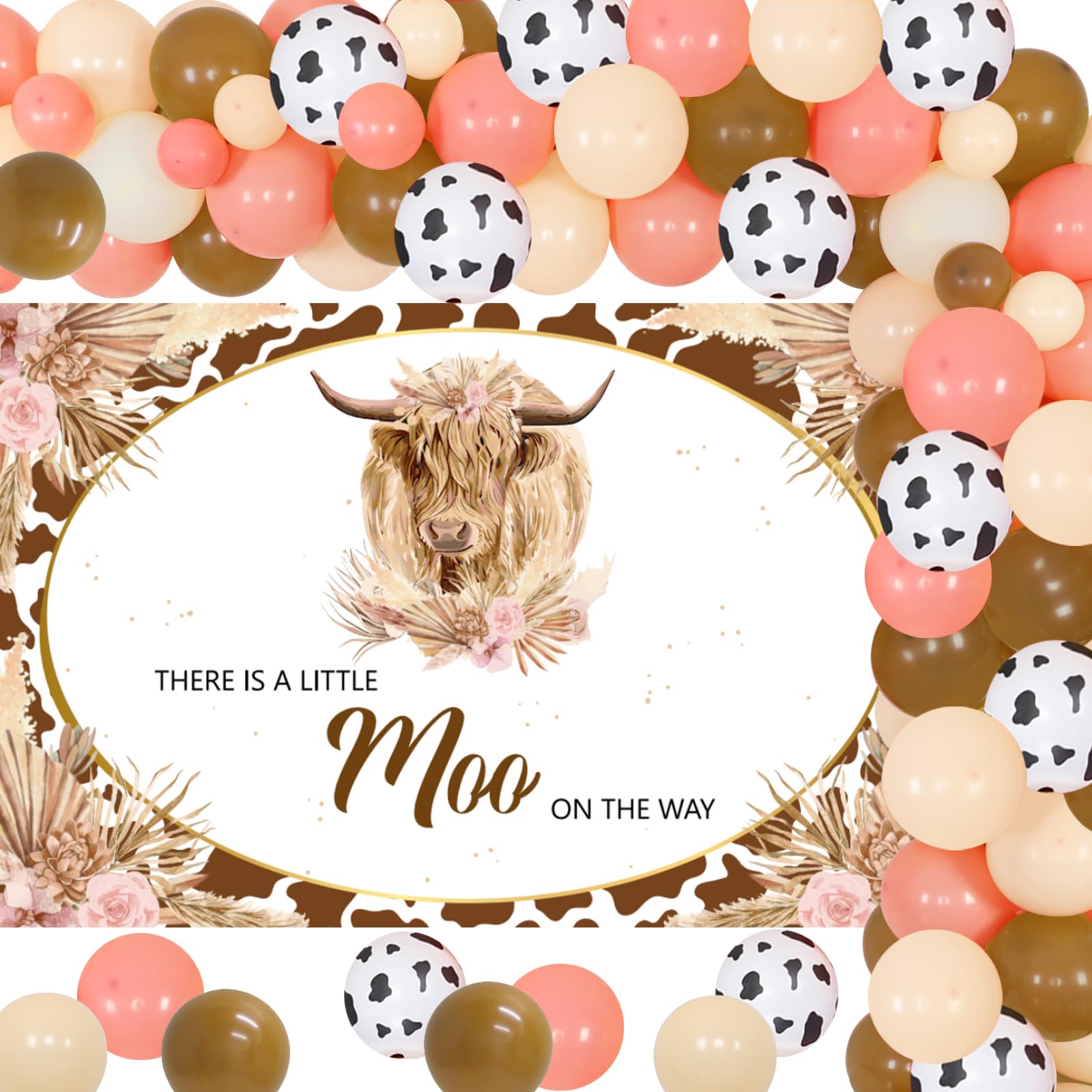 Amazon.com: Pink Highland Cow Baby Shower Decorations, Holy Cow ...