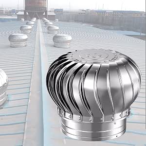 Amazon.com: DUYULIANG Roof Wind Turbines Cap Vent Round, Stainless ...