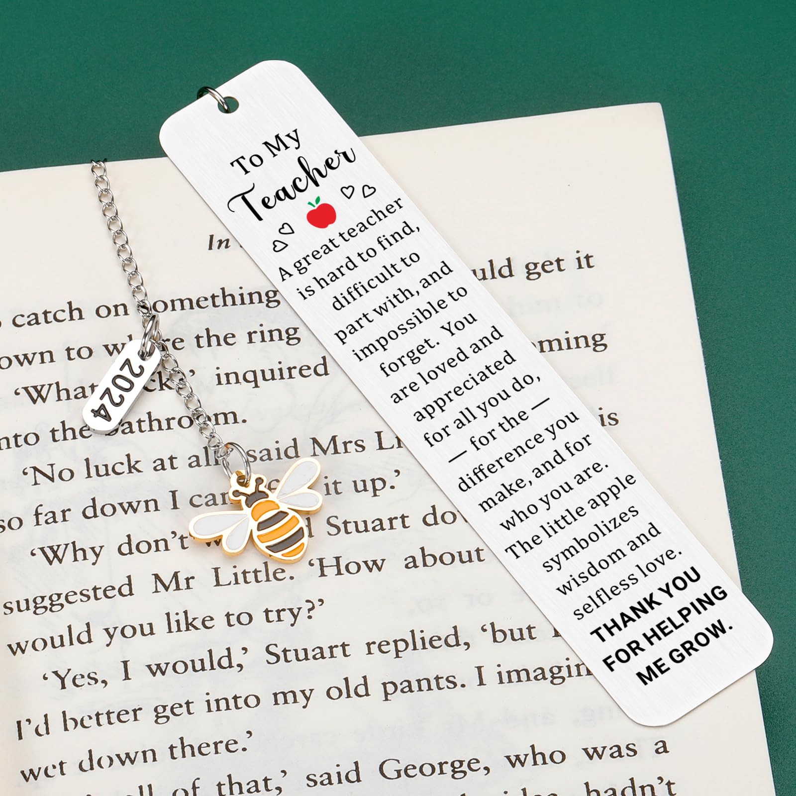 Teacher Gift Bee Teacher Appreciation Bookmark - Stainless Steel Thank ...