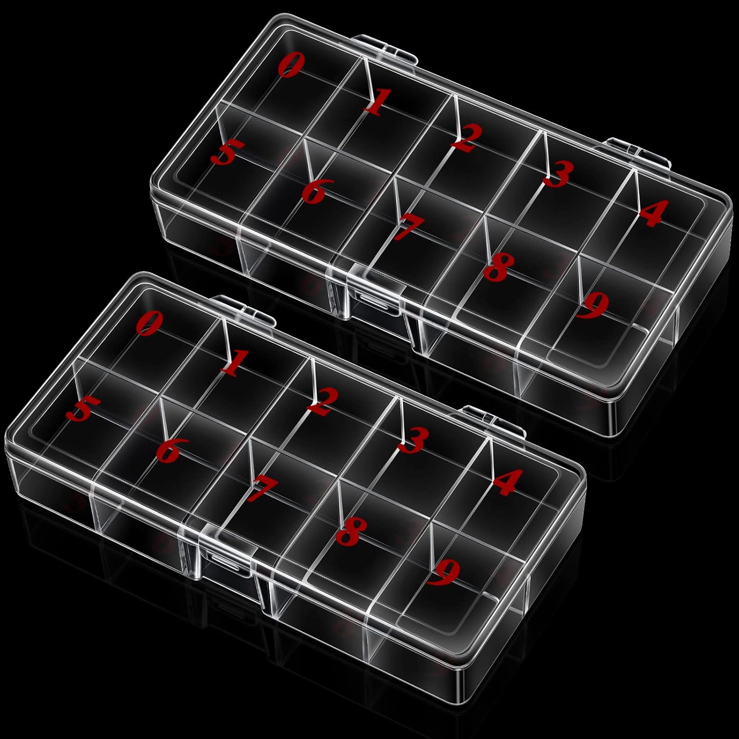 Amazon.com: 2 Pieces Nail Tip Box Empty False Nail Tips Organizer Box ...