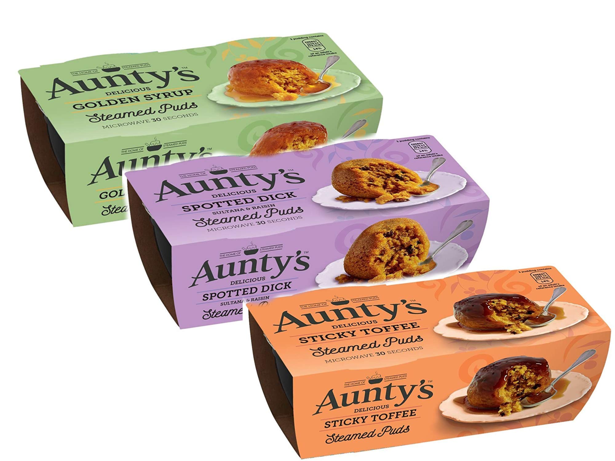 Buy Aunty's Steamed Puds, British Sponge Pudding, Variety 3 pack ...