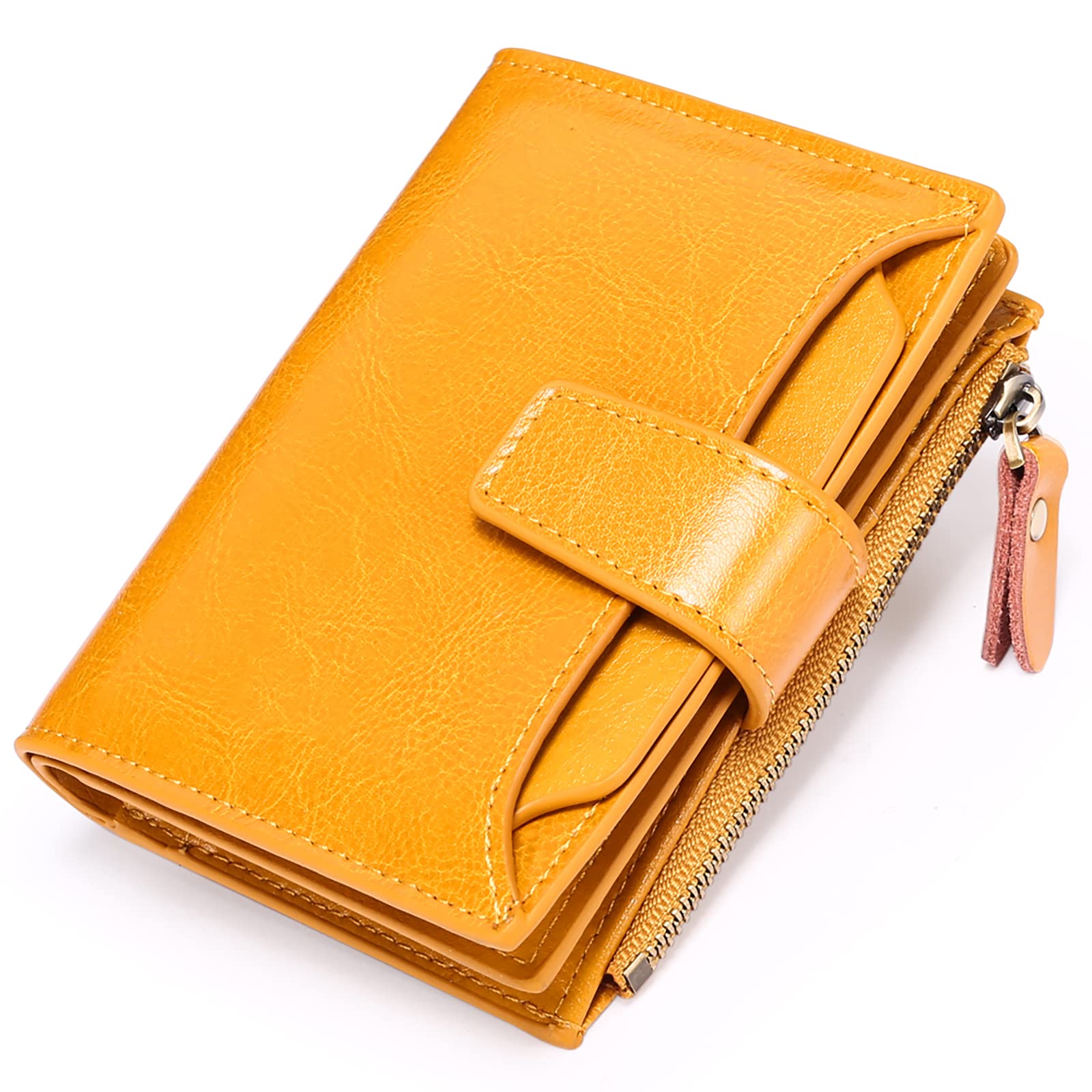 FALAN MULE Small Wallet for Women Genuine Leather Bifold Compact RFID ...