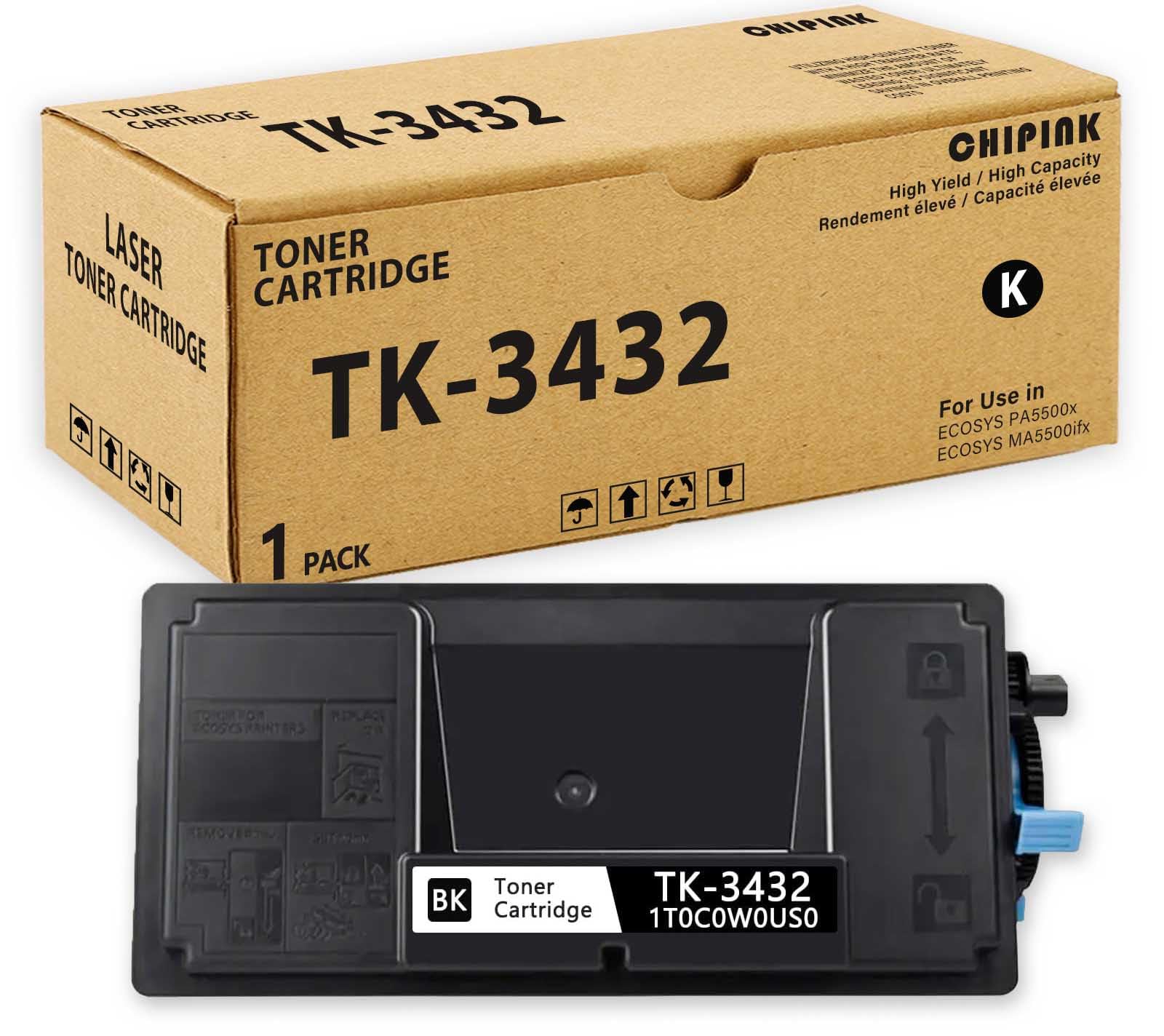 Amazon.com: TK-3432 TK3432 Toner Cartridge Compatible for Kyocera ...