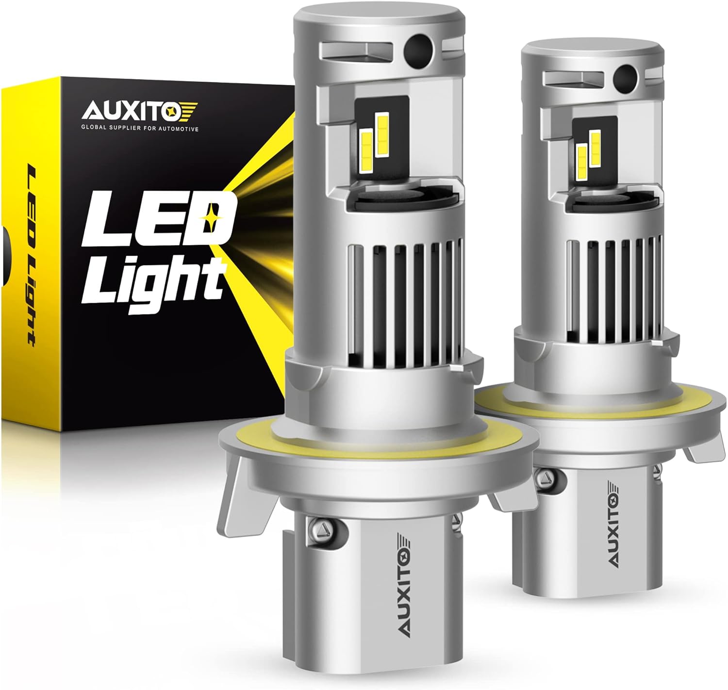 AUXITO 2023 Upgraded H13/9008 LED Headlight Bulbs, 100W 20,000LM, 6000K Xenon White for Highl ...