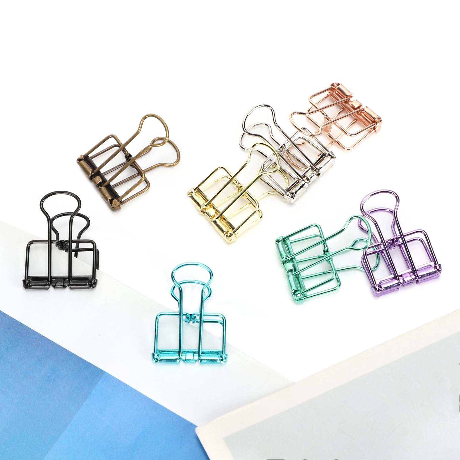 Amazon.com : 16pcs Binder Clips, Colorful Hollowed Metal Binder Clips ...
